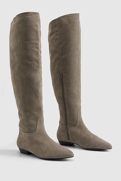 Taupe Delphi Suede Boot - Women's Workwear Shoes | Witchery