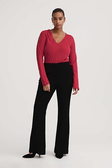 Cherry Split Sleeve Drape Top - Women's Evening Tops | Witchery