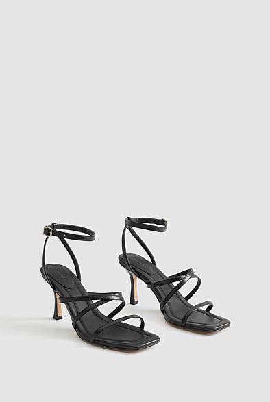 Black Kiara Leather Heel - Women's Heels | Witchery