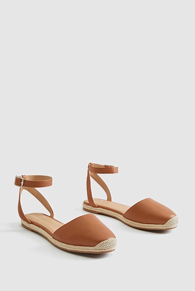 Autumn Brown Ava Leather Flat - Women's Espadrilles & Wedges | Witchery