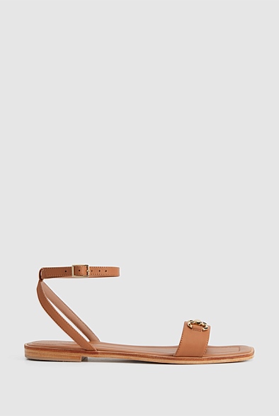 Almond Ryley Leather Sandal - Women's Sandals | Witchery