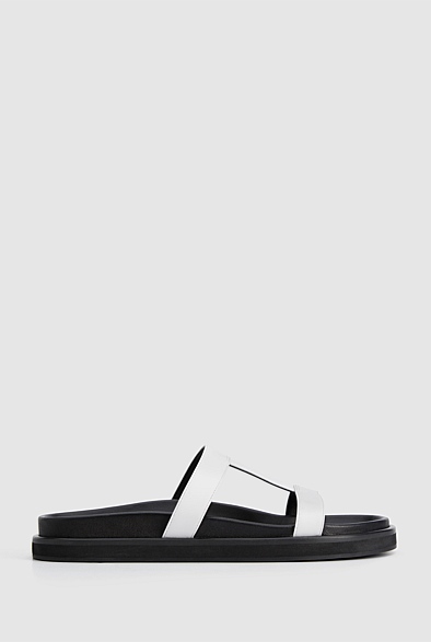White Miami Leather Slide - Women's Sandals | Witchery