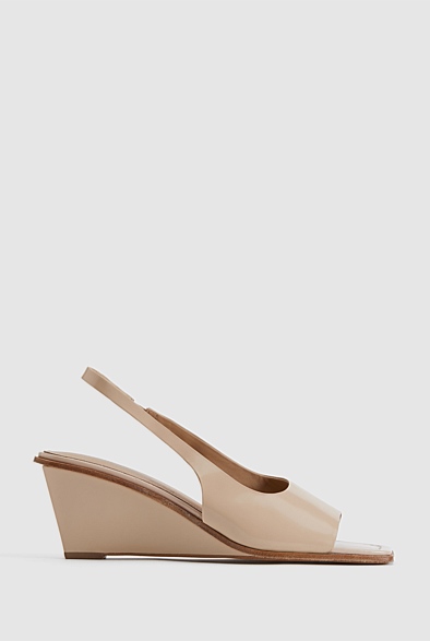 Rich Cream Sutton Leather Wedge - Women's Workwear Shoes | Witchery