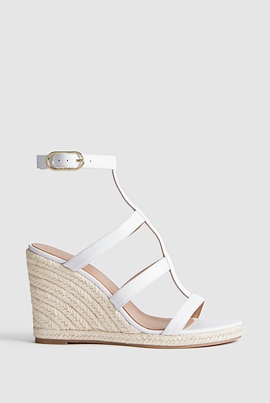 White Miami Leather Wedge - Women's Shoes | Witchery