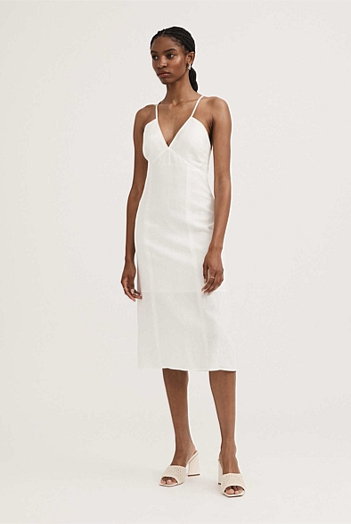 Chalk French Linen Summer Slip Dress - Women's A Line Dresses | Witchery