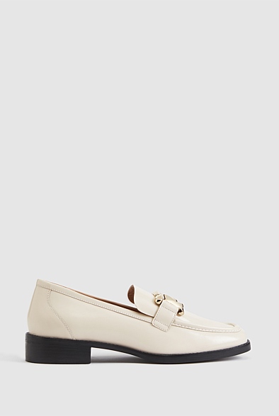 Calico Embellished Penny Leather Loafer - Women's Workwear Shoes | Witchery