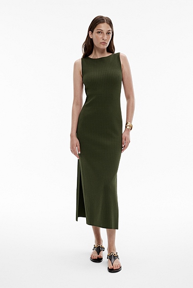 Ivy Textured Stitch Knit Dress Womens Casual Dresses Witchery