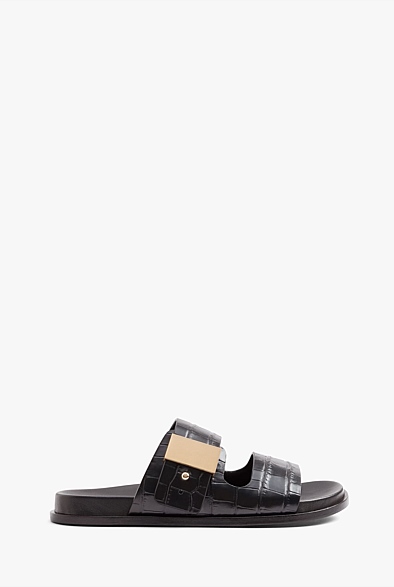 Black Stevie Slide - Women's Sandals Slides & Thongs | Witchery
