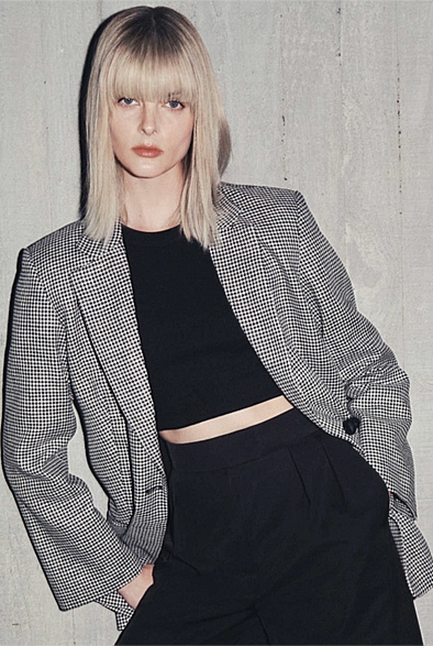 Black Houndstooth Double-Breasted Blazer - Women's Blazers | Witchery