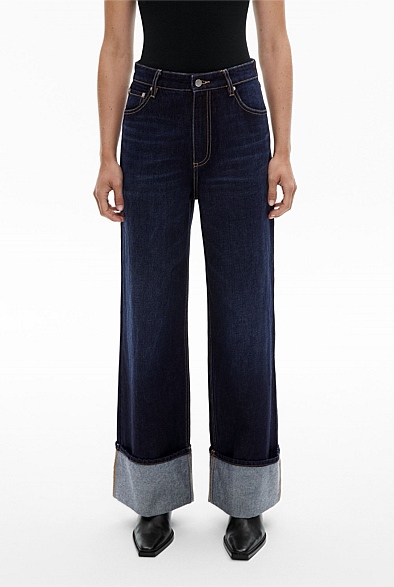 Raw Denim Cuffed Denim Jeans - Women's Denim & Jeans | Witchery