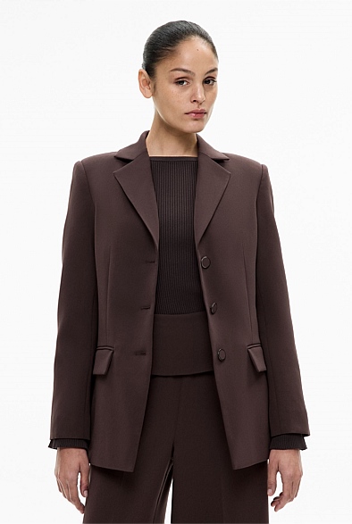 Espresso Waist Tab Blazer - Women's Blazers | Witchery