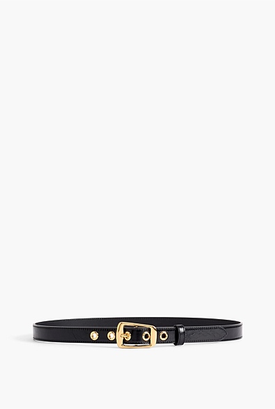 Black Alba Slim Belt - Women's Belts | Witchery