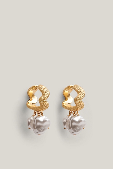 Gold Clara Pearl Drop Earrings - Women's Earrings | Witchery