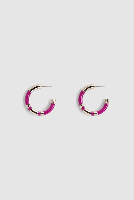 Berry Enamel Hoops - Women's Earrings | Witchery