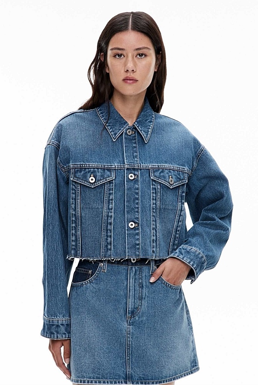Indigo Cropped Denim Jacket - Women's Denim Jackets | Witchery