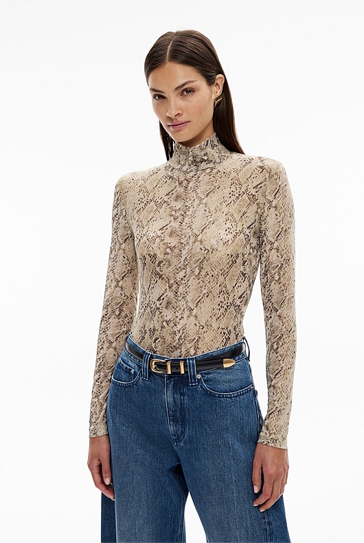 Snake Print Snake Print Top - Women's Long Sleeve Tops | Witchery