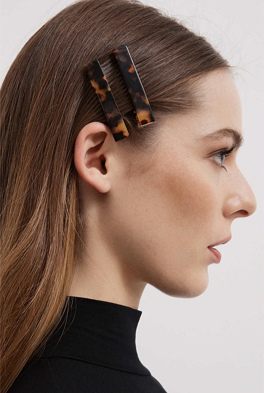 Tortoise Shell Layla Hair Slide - Women's Animal Print | Witchery