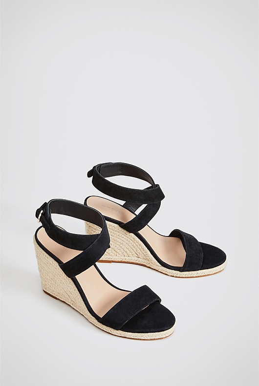 Black Rebecca Suede Wedge - Women's Espadrilles & Wedges | Witchery