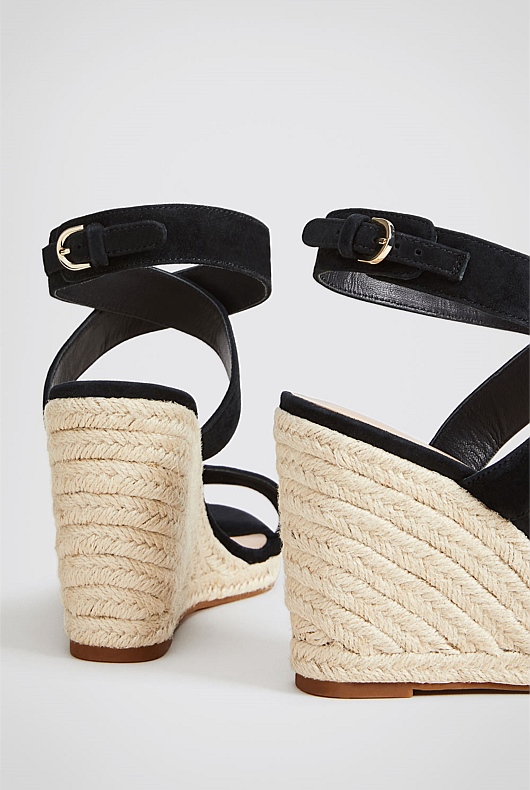 Black Rebecca Suede Wedge - Women's Espadrilles & Wedges | Witchery