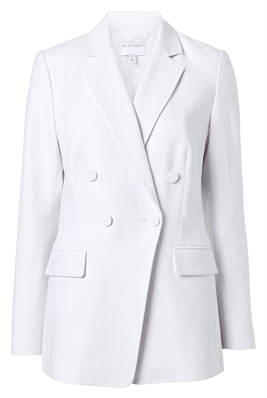 Chalk Structured Double-Breasted Blazer - Women's Blazers | Witchery