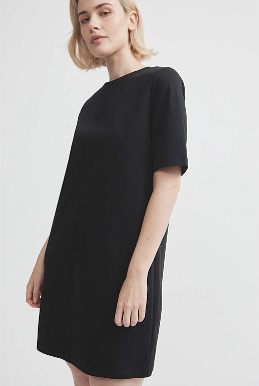 Black Boxy Tee Dress - Women's Midi Dresses | Witchery