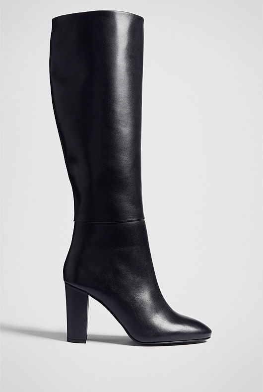 Black Morgan Leather Boot - Women's Workwear Shoes | Witchery