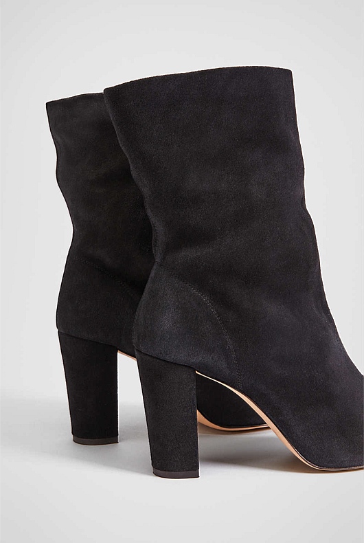 Black Camille Suede Boot - Women's Boots | Witchery