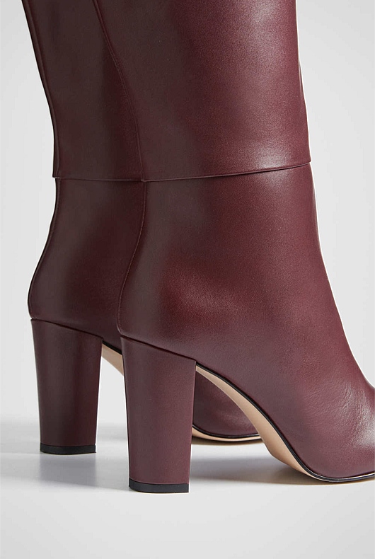 Deep Berry Morgan Leather Boot - Women's Shoes | Witchery