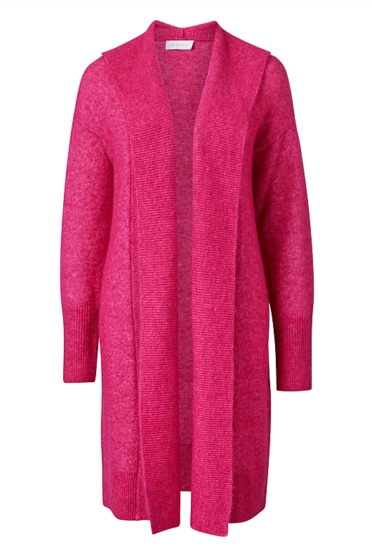 Raspberry Pink Lofty Long Line Cardigan - Women's Cardigans | Witchery