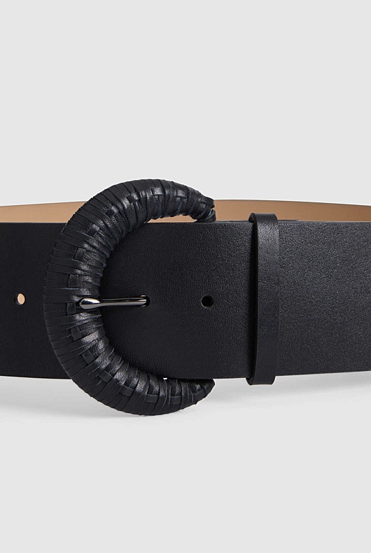Black Austin Leather Belt - Women's Belts | Witchery