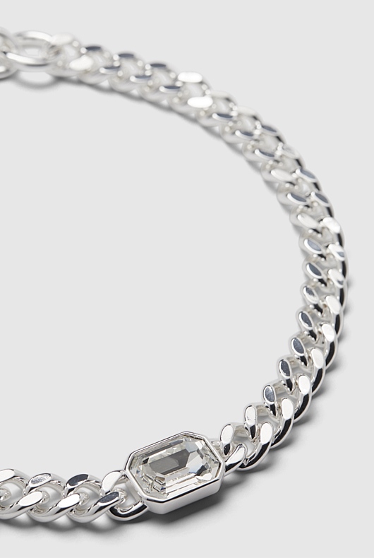 Silver Crystal Chain Necklace - Women's Necklaces | Witchery