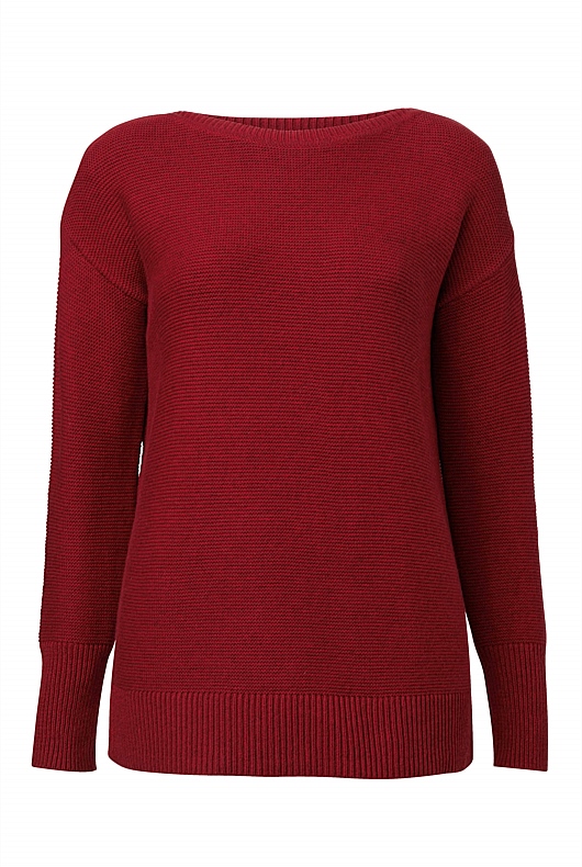 Salsa Red Boat Neck Knit - Women's Crew Neck Jumpers | Witchery