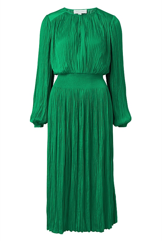 Amazon Green Pleated Midi Dress - Women's Green Dresses | Witchery