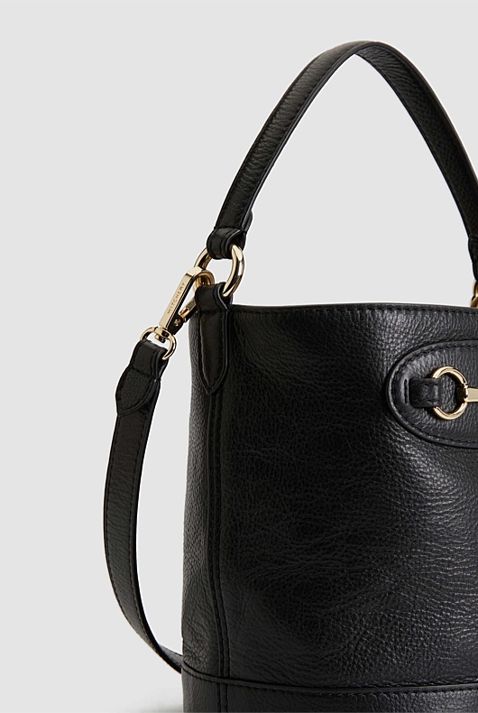 Black Uma Leather Bucket Bag - Women's Leather Bags | Witchery