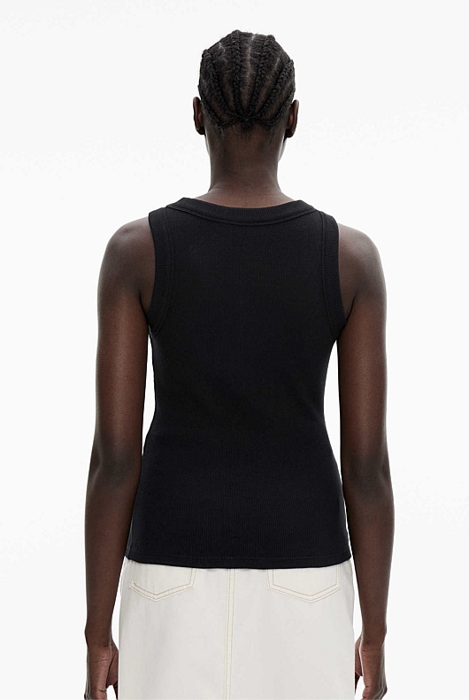 Black Bind Detail Racer - Women's Sleeveless Tops | Witchery
