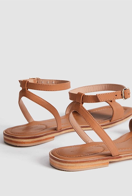 Almond Ryley Leather Sandal - Women's Sandals | Witchery