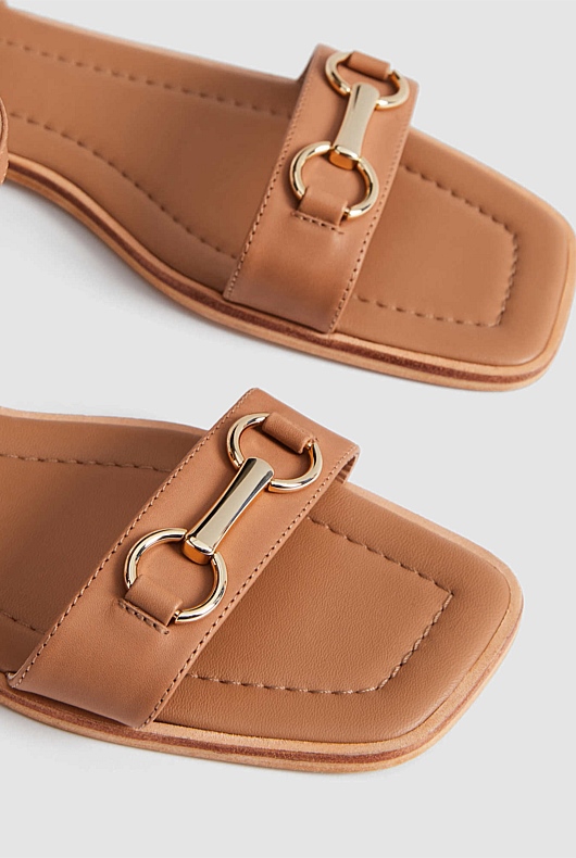 Almond Ryley Leather Sandal - Women's Sandals | Witchery
