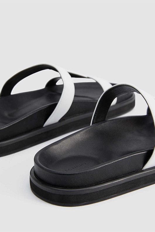 White Miami Leather Slide - Women's Sandals | Witchery