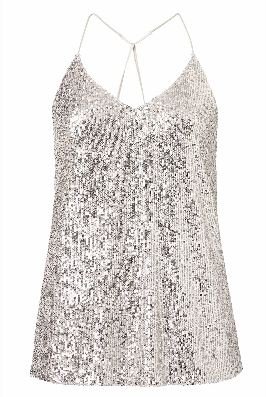 Silver Sequin Camisole Top - Women's Camisoles | Witchery