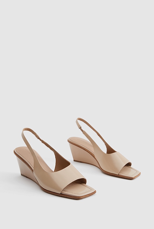Rich Cream Sutton Leather Wedge - Women's Workwear Shoes | Witchery