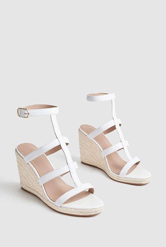 White Miami Leather Wedge - Women's Shoes | Witchery
