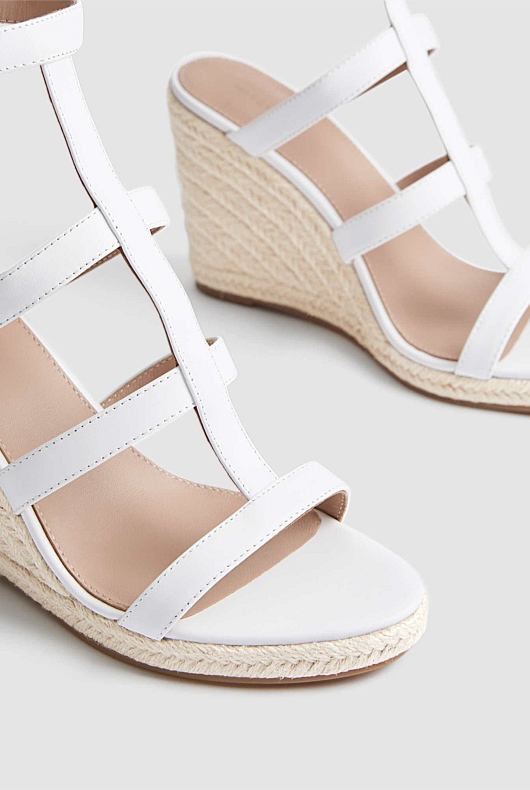 White Miami Leather Wedge - Women's Shoes | Witchery