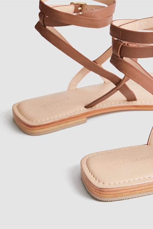 Autumn Brown Valerie Leather Sandal - Women's Sandals | Witchery
