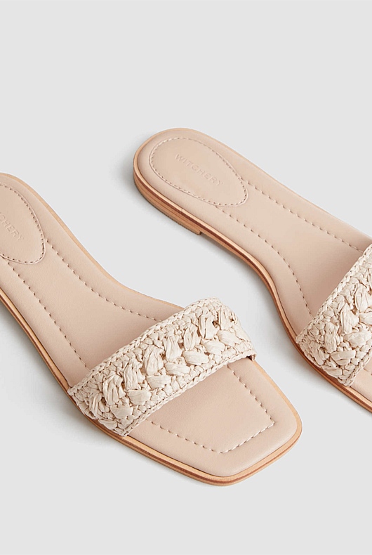 Natural Willow Woven Slide - Women's Espadrilles & Wedges | Witchery
