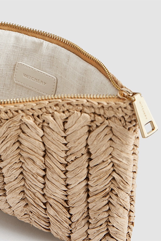 Natural Penny Woven Pouch - Women's Bags | Witchery