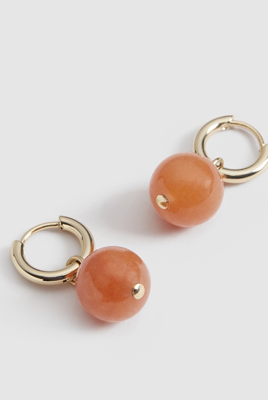 Orange Mini Semi-Precious Hoop - Women's Earrings | Witchery