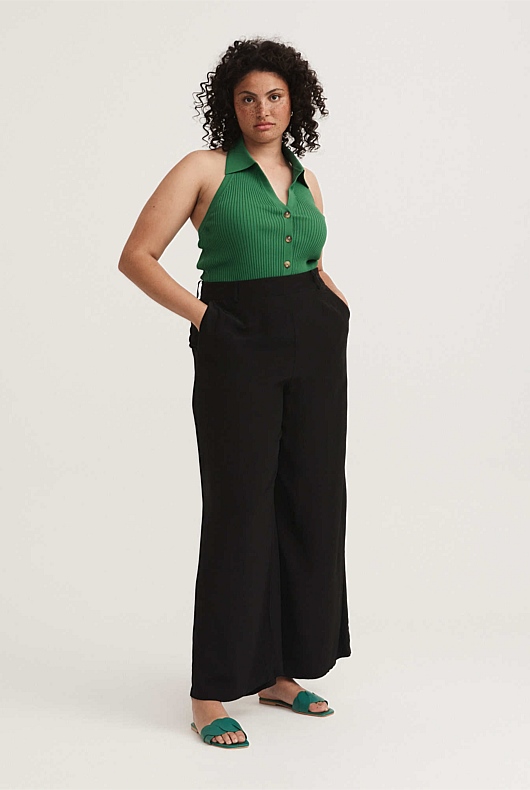 Viridian Green Valentina Leather Slide - Women's Sandals | Witchery