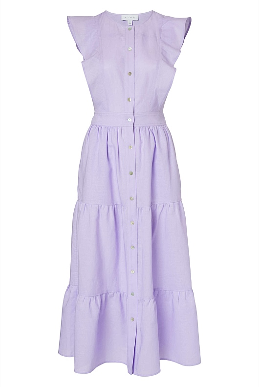 Pale Violet Cotton Rami Maxi Dress - Women's A Line Dresses | Witchery