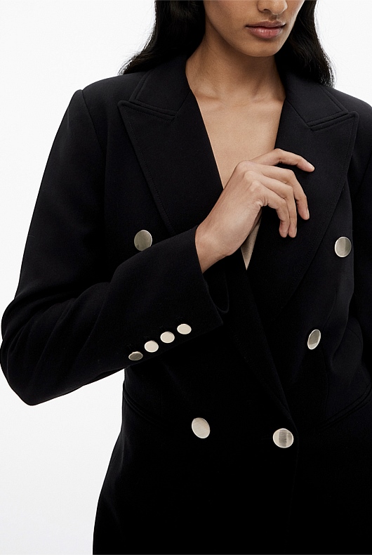 Black Classic Double Breasted Blazer - Women's Blazers | Witchery
