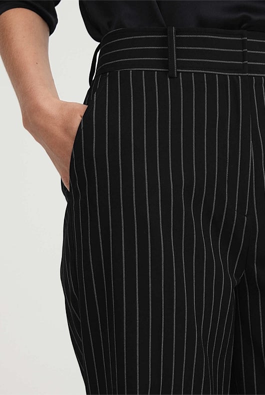 Black Pinstripe Trouser - Women's Black Pants | Witchery